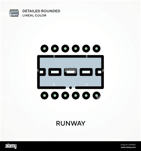 Runway Detailed Rounded Lineal Color Modern Vector Illustration