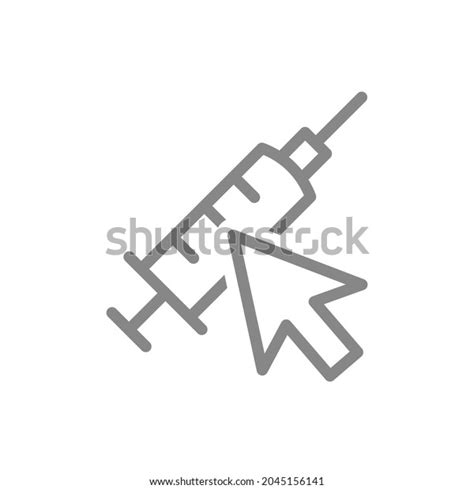 Medical Syringe Arrow Web Cursor Line Stock Vector Royalty Free