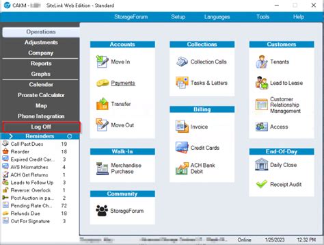 Sitelink End Of Shift Procedure Cloud Collective Service Desk