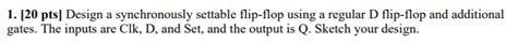 Solved 1 20 Pts Design A Synchronously Settable Flip Flop