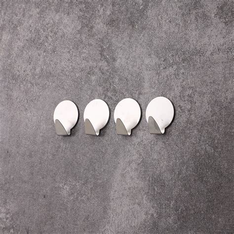 Set 6 Cuiere Metalice Autoadezive Antbro® Pentru Obiecte Mici Gri 4 5