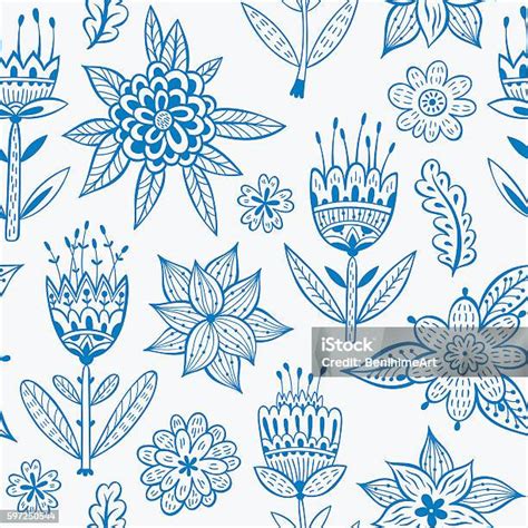 ลวดลายดอกไม้ที่ไร้รอยต่อ ภาพประกอบสต็อก ดาวน์โหลดรูปภาพตอนนี้ กระดาษ วัสดุ ความงาม
