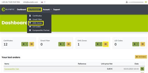 How To Create Dns Templates In Europeanns Eunetic