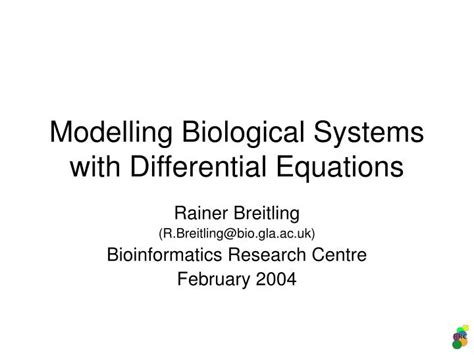 Ppt Modelling Biological Systems With Differential Equations Powerpoint Presentation Id5133251