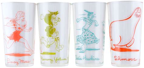 Hakes Al Capp Lil Abner Characters 1949 Shmoo Tumbler Set Of 8