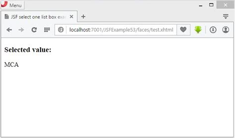 Jsf Selectonelistbox Html Tag W3schools