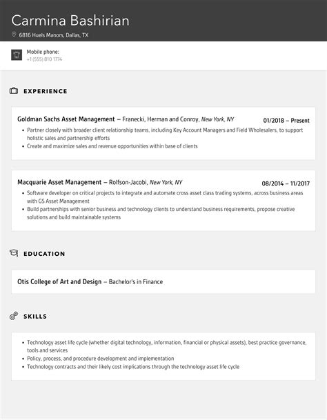 Asset Management Resume Samples Velvet Jobs