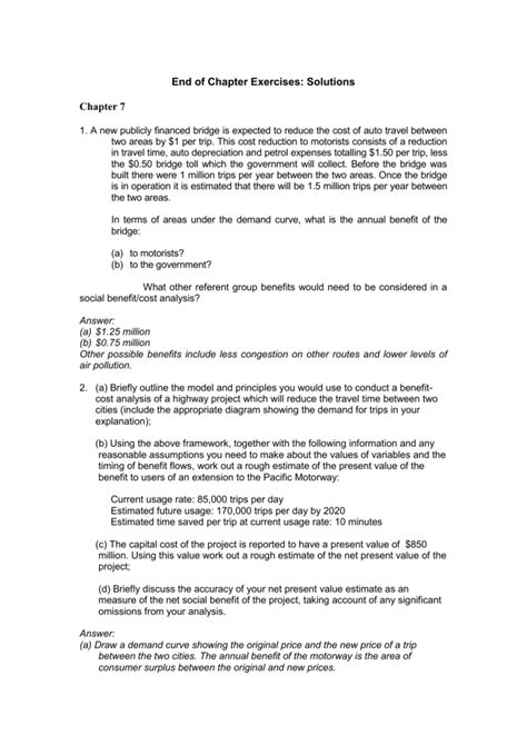 End Of Chapter Exercises Solutions