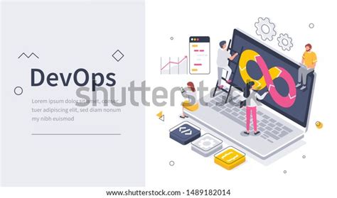 Programmers Devops Team Create System Developers Stock Vector Royalty