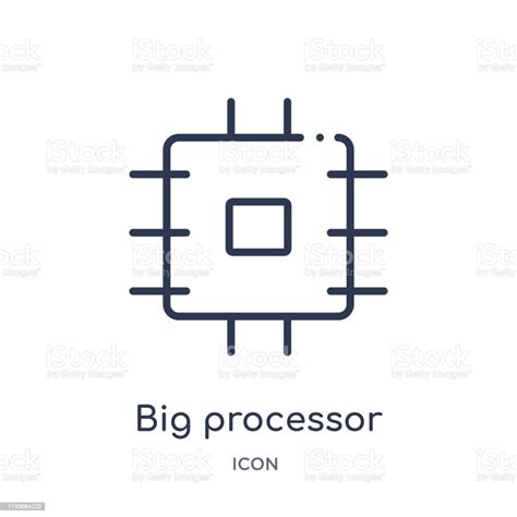 Linear Big Processor Icon From Hardware Outline Collection Thin Line