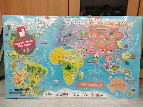 Magnetic World Map Puzzle Hobbies And Toys Toys And Games On Carousell