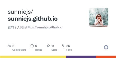 GitHub sunniejs sunniejs github io 我的个人简历https sunniejs github io