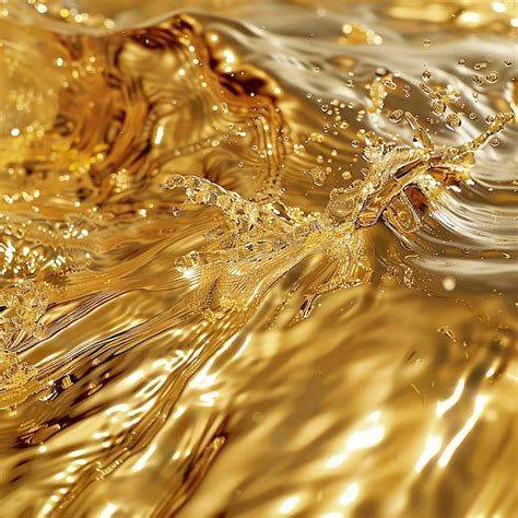 Premium Photo Portrait Of Shiny Gold Flow Like Water