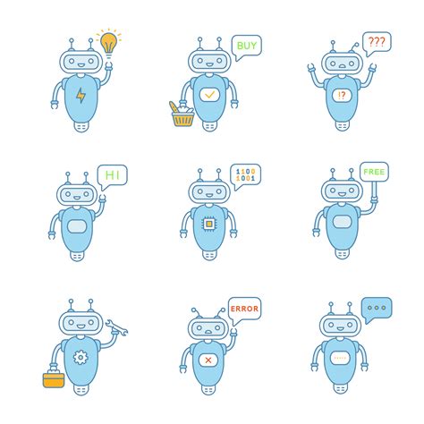chatbots color icons set 3764068 vector art at vecteezy