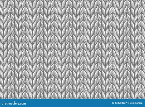 Knitted Wool Background Pattern Gray Vector Draw Stock Vector