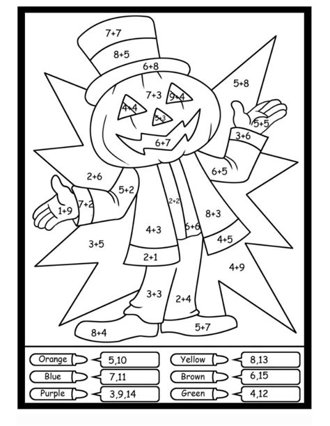 Pin On Halloween Math Coloring Worksheets Halloween Worksheets
