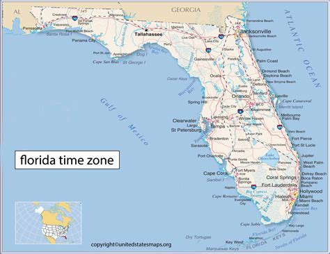 Florida Time Zone Map Map Of Florida Time Zones