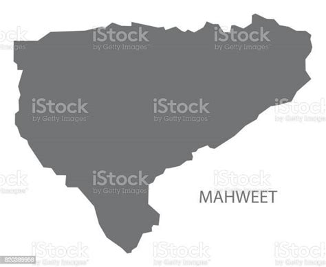 Mahweet 葉門省地圖灰色圖輪廓的形狀向量圖形及更多也門圖片 也門 住宅區 側影 Istock