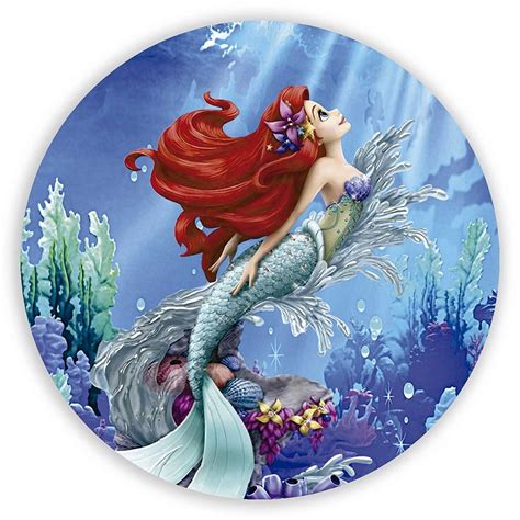 Painel Redondo Ariel Pequena Sereia Sublimado 3D Sublistamps