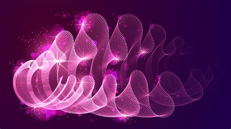 동적 마법의 입자 파 바람에 어둡고 투명 한 얇은 명주 그물 섬유를 통해 흐르는 점선된 곡선은 추상 배경 벡터 아름 다운 3d