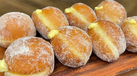 도넛 만들기 부드러운 커스터드 도넛 만들기 Vanilla Custard Filled Doughnuts Youtube