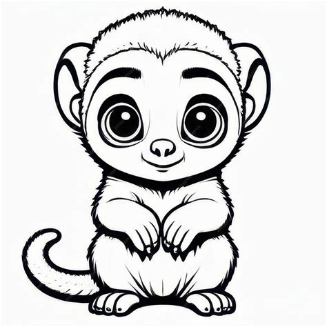 Cuscus Outline Black And White Cute Coloring Book Premium Ai Generated Image