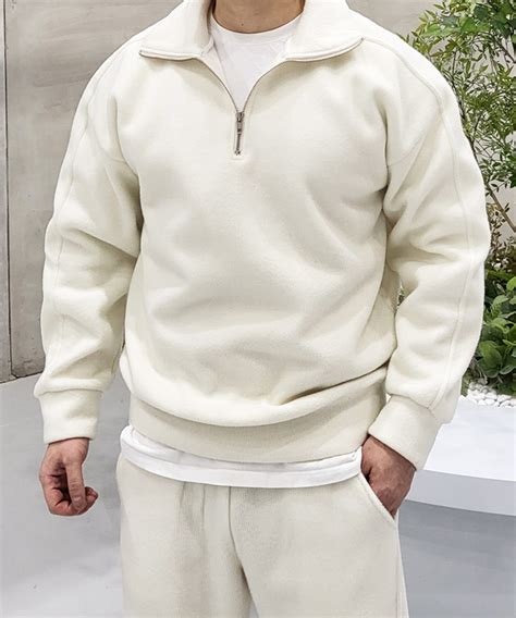 양기모 절개 반집업 맨투맨 스트링 와이드 팬츠 셋업 세트 겨울 웜 후리스 에이블리