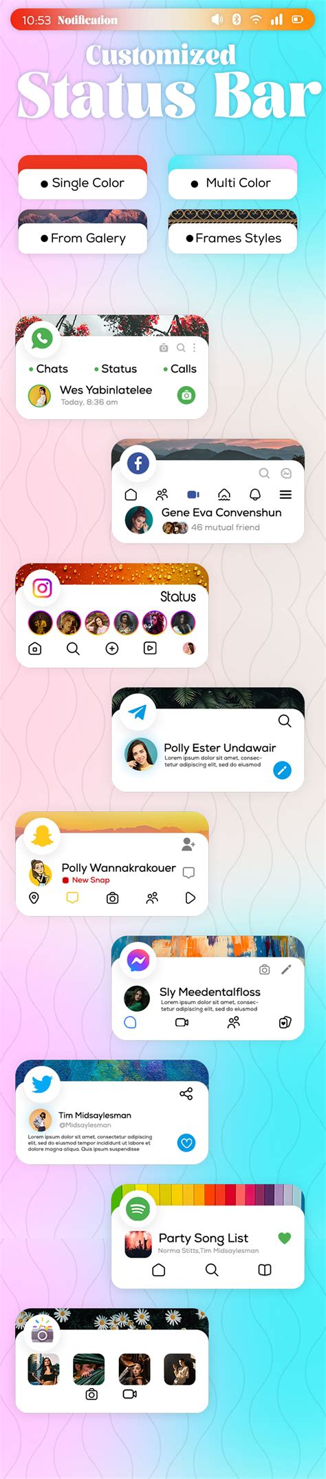 Material Customized Status Bar Super Status Bar Codemarket