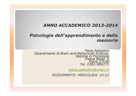 Riassunto Memoria E Apprendimento Docsity