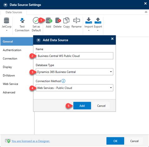Create A Business Central Public Cloud Web Services Data Source Jet