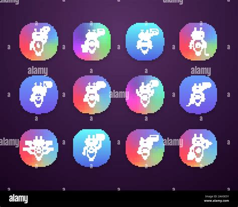Chatbots App Icons Set Uiux User Interface Virtual Assistants