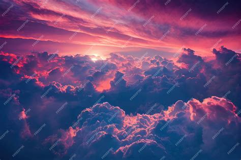 Hermoso Cielo Al Atardecer Con Nubes Fondo De Cielo Al Atardecer Foto