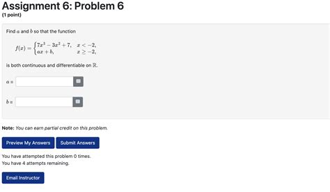 solved by an expert assignment 6 problem 6 1 ﻿point find a and b so