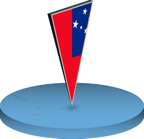 Samoa Flag And Map In Isometry 41281012 Png
