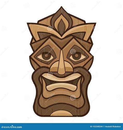 Tiki Idol Collection Totem Vintage Set Vector CartoonDealer Com