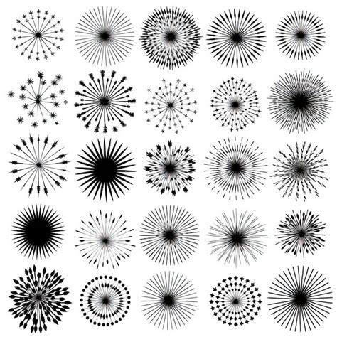 Premium Vector Geometric Vector Firework Shapes On White Background