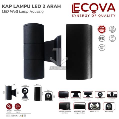 Jual Ecova Led Kap Dinding Fitting Lampu Mr Arah Body Oval Silinder Almunium Ip