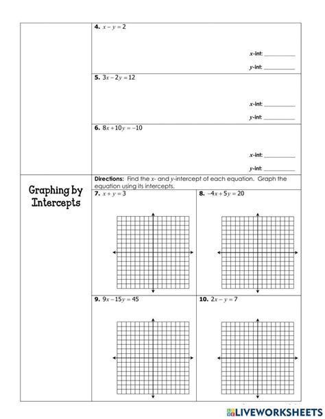 2195225 X And Y Intercepts Vkanthu Liveworksheets