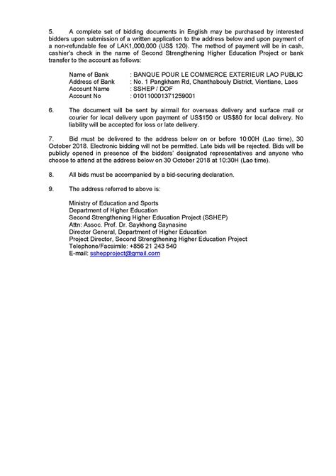 Department Of Higher Department Of Higher Education Laos