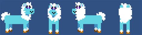 The Big Imageboard Tbib Azure Llama Azurite Heart Blue Background Blue Body Blue Fur Camelid