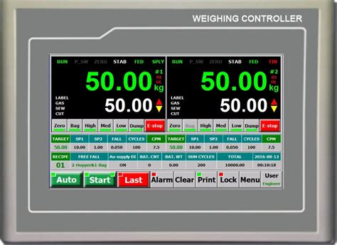 Packing Bag Weighing Indicator Controller With Tft Touch Screen Rs232