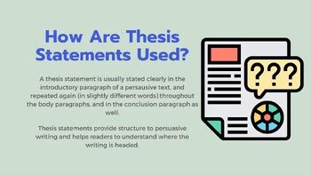 How To Write A Thesis Statment By LitLinks Teaching Emporium TPT