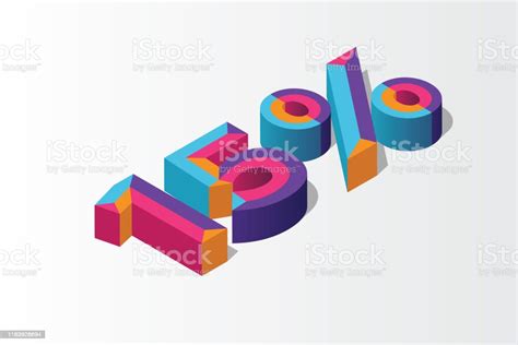 아이소메트릭 15 할인 3d 판매 배경 다채로운 다각형 삼각형 개체 Eps10 벡터 15에 대한 스톡 벡터 아트 및 기타 이미지