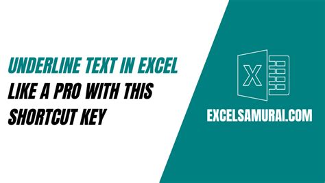 underline text in excel like a pro with this shortcut key