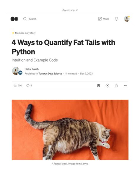 Example 4 Ways To Quantify Fat Tails With Python By Shaw Talebi