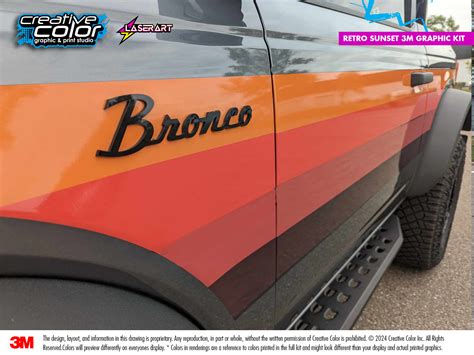Ford Bronco 4 Door 3m Vinyl Wrap Vintage Stripe Graphics Kit Blue