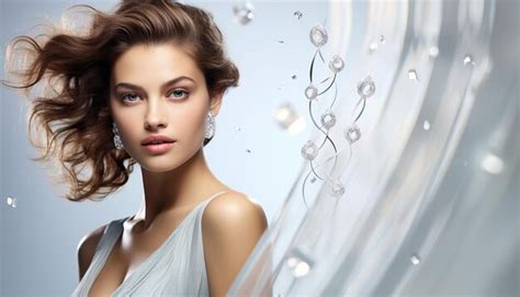 Premium Ai Image Luxury Jewelry Brand Advertisement With Woman Model Shooting Brilliant Diamonds