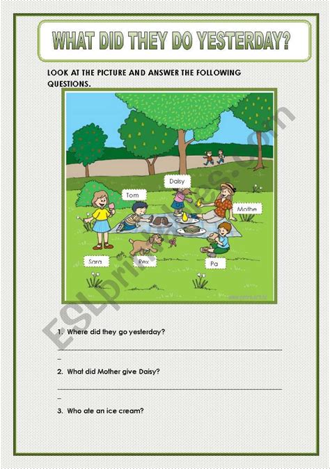 What Did They Do Yesterday Esl Worksheet By Macomabi