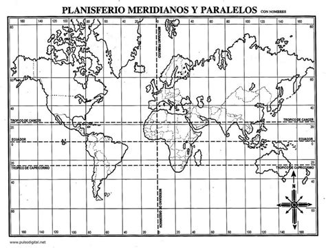 Planisferio Con Meridianos Y Paralelos Imagui