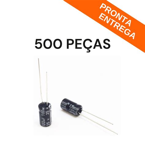 Kit 500 Peças Capacitor Eletrolítico Rk101m025e440a 100uf 25v 105º 6x11 Capacitores Achei